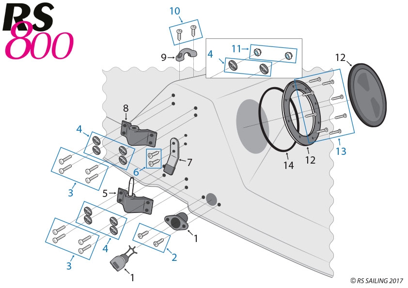 Transom Area Parts - RS Sailing