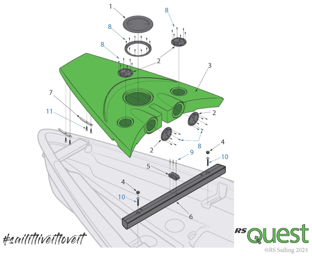 RS Quest Hull Parts - Bow & Mast Beam Area - RS Sailing