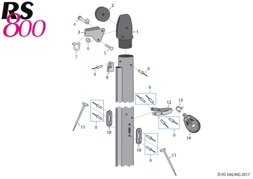 Upper Mast Parts - RS Sailing