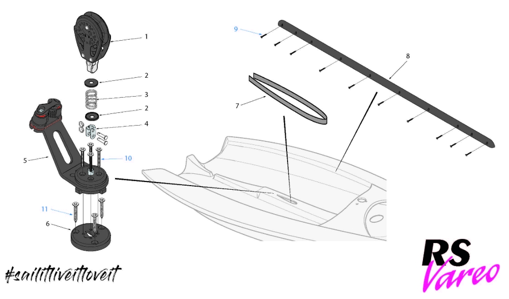 RS Vareo Hull Parts - Daggerboard Case Area - RS Sailing