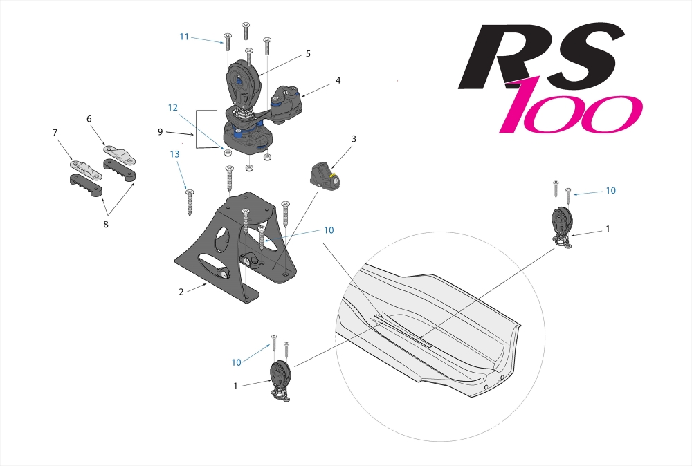 RS100 Hull Parts - Centreboard Case Area - RS Sailing