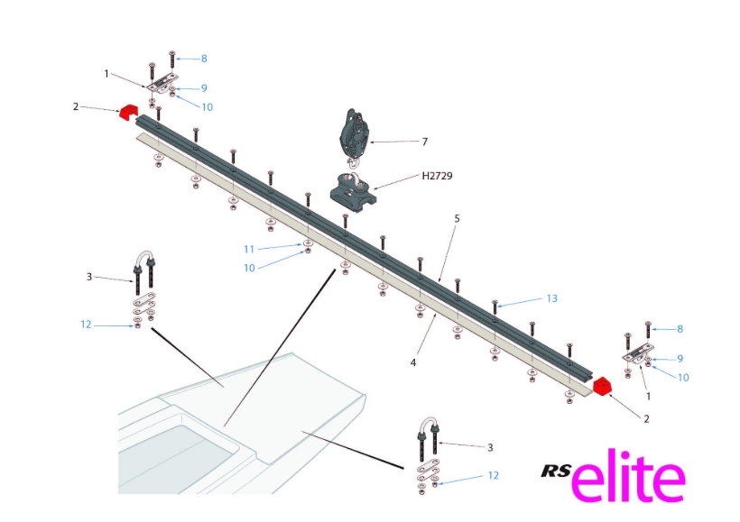 RS Elite Hull Parts - Stern Area - RS Sailing