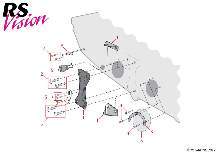 RS Vision Hull Parts - Transom Area - RS Sailing